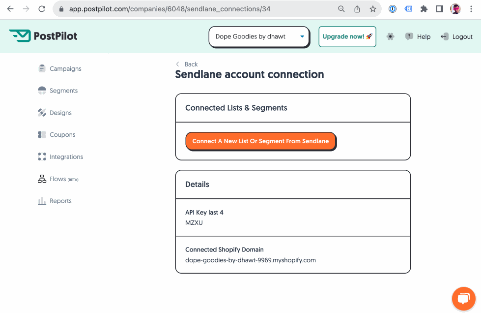 Integrating Sendlane with PostPilot
